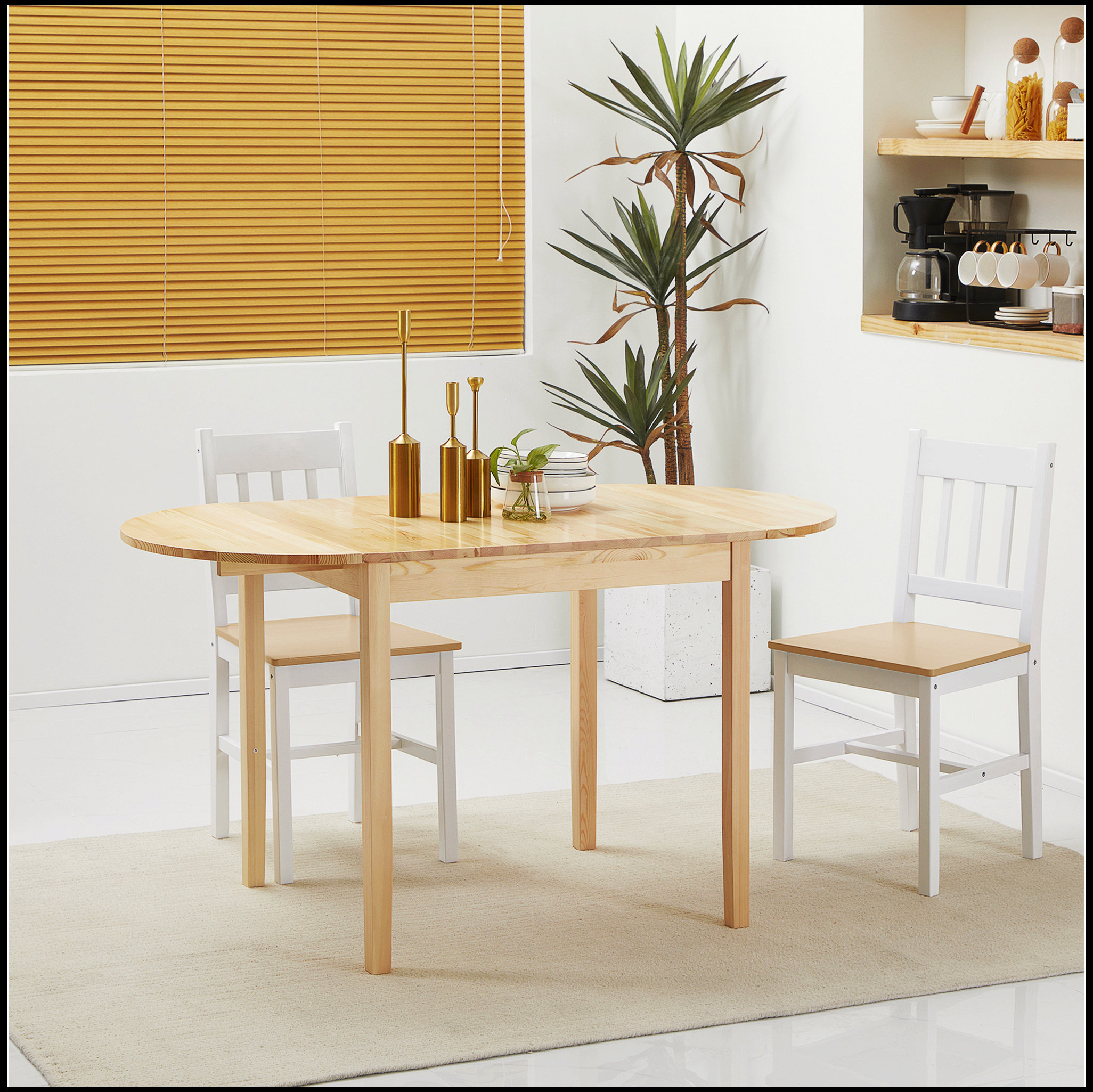 Winston Porter Richia 55" Drop Leaf Pine Solid Wood Dining Table - Wayfair Canada